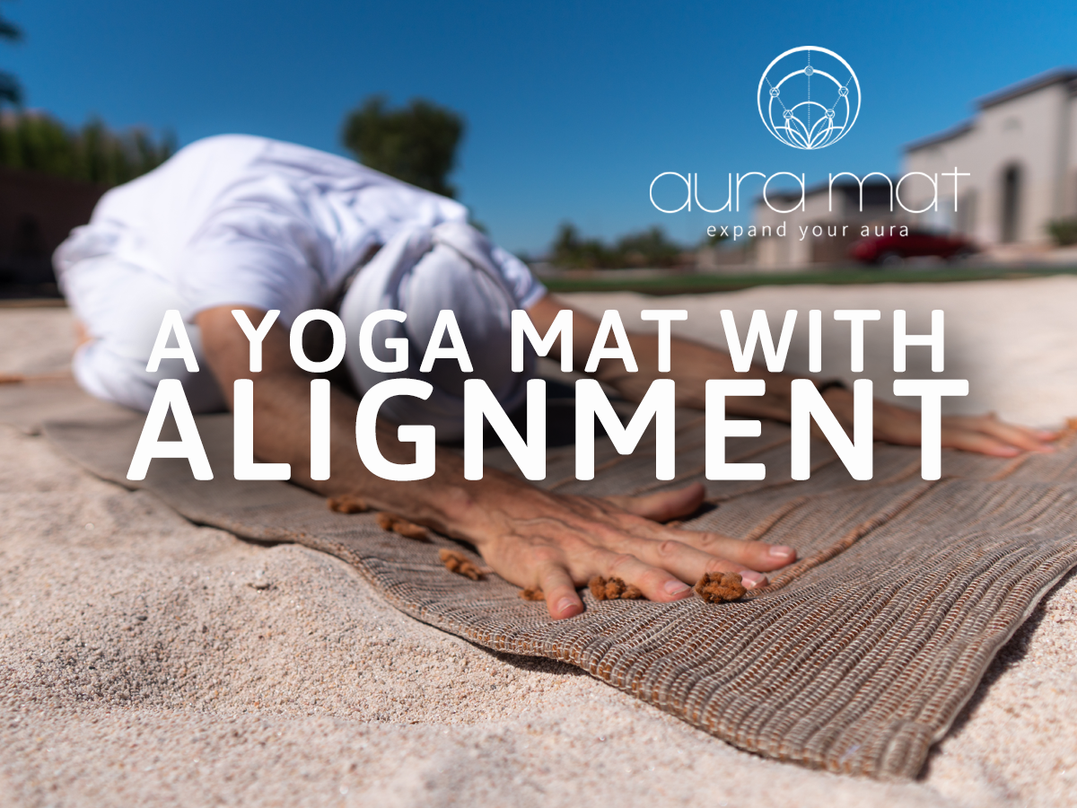 Yoga mat alignment weave provides grip | aura mat™ by AURA Academy